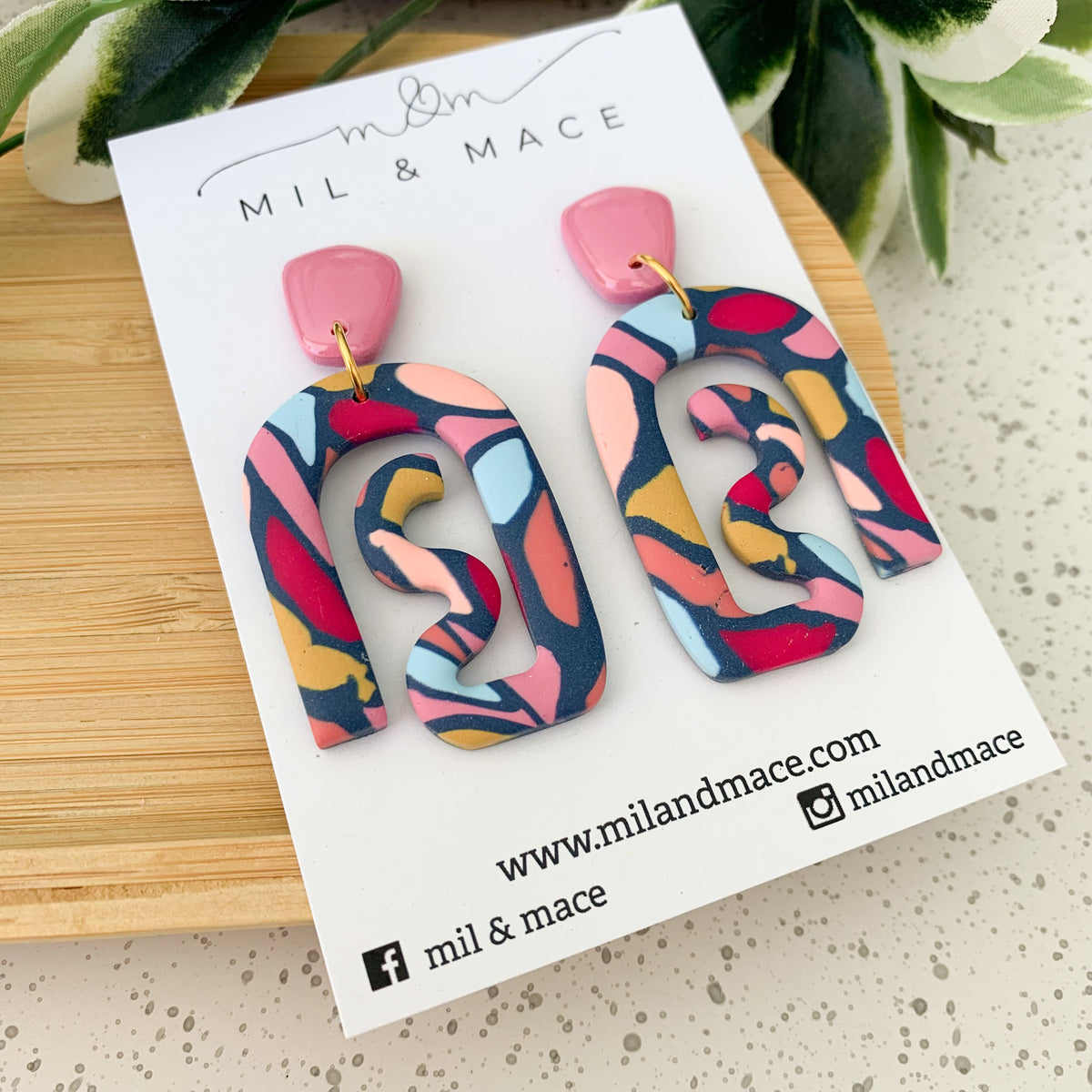 Stella Squiggles Polymer Clay Dangle Earrings – Mil and Mace
