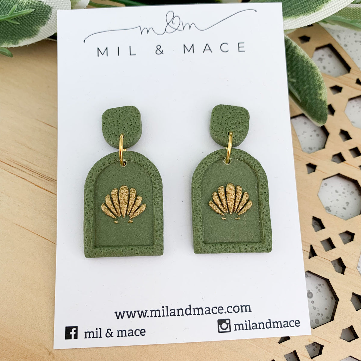 Shell Arches Polymer Clay Dangle Earrings – Mil and Mace